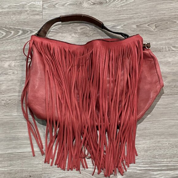 Unbranded | Bags | Accent Red Faux Leather Fringes Boho Western Shopper ...